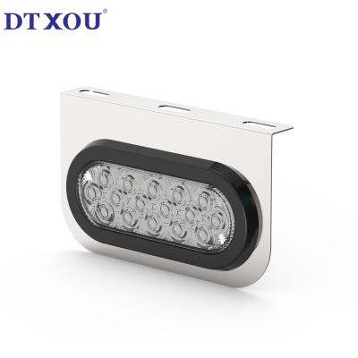 China Waterproof Ip67 6 Inch Oval Trailer Rear Stop Lamp Red And White Led Brake Light for sale