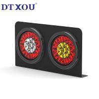 China Waterproof 24V 12V LED Truck Trailer Tail Light Parking Turn Tail Light 4-inch 2-hole Combination Tail Light Bracket for sale