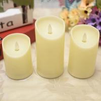 China Flameless LED Pillar Candle Set with Remote Control Battery Operated 300 Hours 5.3cm 7.5cm for sale