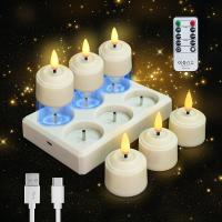 China Customized Rechargeable LED Votive Tea Lights 4x5.8cm Plastic Flameless Candle for sale