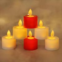 China 50pcs Flameless LED Tea Lights Red Diamond Creamy White 3.7cm x 4.8cm Battery Operated for sale