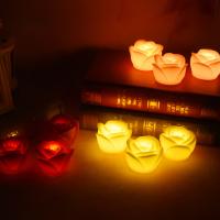 China Red Flameless LED Tea Light Candles 4.8x4.5cm Battery Operated 6/12/24pcs for sale