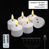 China White Battery Tea Candles Customized Small LED Candle Lights Matte USB Charge 4x5.8cm for sale