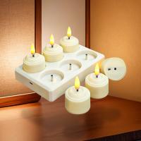 China 3D Flameless LED Tealight Candle Ivory Battery Operated Home Decoration D4xH5.8cm for sale