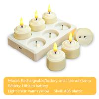 China Set of 6 Rechargeable Warm White LED Tea Light Candles Flameless Electric D4xH5.8cm for Home Wedding Christmas Decoration for sale