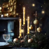 China White Cylindrical Flameless Taper Candle 2x25cm Battery Operated with Remote Control for sale