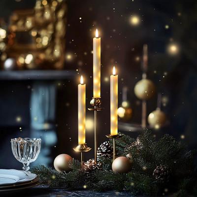 China White Cylindrical Flameless Taper Candle 2x25cm Battery Operated with Remote Control for sale