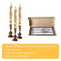 China White Cylindrical Flameless Taper Candle 2x25cm Battery Operated with Remote Control for sale