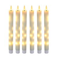 China White Cylindrical Flameless Taper Candle 2x25cm Battery Operated with Remote Control for sale