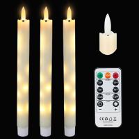 China White Cylindrical Flameless Taper Candle 2x25cm Battery Operated with Remote Control for sale