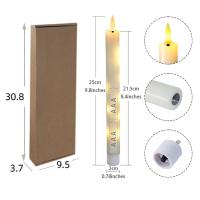 China Battery Operated LED Flameless Taper Candles 25cm White Flickering Real Flame for Wedding Decor with Remote Control for sale