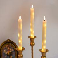 China Battery Operated LED Flameless Taper Candles 25cm White Flickering Real Flame for Wedding Decor with Remote Control for sale