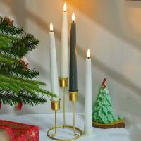 China Customized Flameless LED Taper Candles Real Wax Pillar 2xAAA Battery Operated 24.5cm for Home Decor for sale
