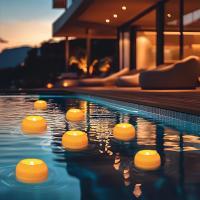 China Warm White LED Floating Tealight Candles 24 Pack 200 Hours Flickering Waterproof Pool Decor for sale