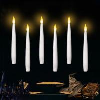 China Battery Operated Flameless Taper Candles 1.8x15.5cm Magic Hanging Flickering LED for Holiday Decor for sale