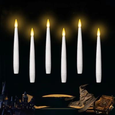 China Battery Operated Flameless Taper Candles 1.8x15.5cm Magic Hanging Flickering LED for Holiday Decor for sale