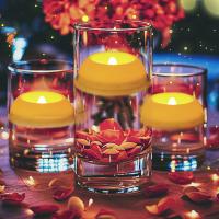 China Flameless Water Activated Floating LED Tea Light Candle D6xH3.3cm for Wedding Pool Party Decoration for sale