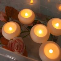 China 3 Inch Floating Water Candles Rechargeable LED Tealight for Wedding Vase Decoration for sale