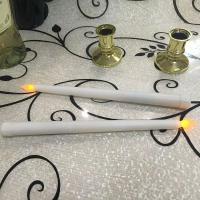 China Flameless LED Taper Candles 2x25cm Moving Flame Battery Operated Plastic for Holiday Party Decor for sale