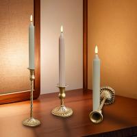 China Morandi Color Flameless Taper Candles 24cm Electric Wax LED with Remote Control for sale