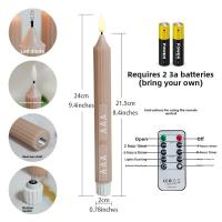 China Morandi Color Flameless Taper Candles 24cm Electric Wax LED with Remote Control for sale