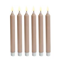China Morandi Color Flameless Taper Candles 24cm Electric Wax LED with Remote Control for sale