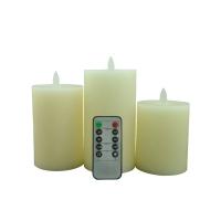 China Wholesale White Flameless LED Taper Candles 3 Piece Set Paraffin Wax Battery Operated 7.5cm Diameter for sale