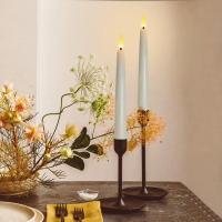 China Set of 2 Flameless Real Wax LED Taper Candles with Moving Flame D2xH24.5cm for sale