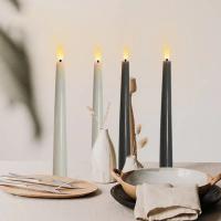 China Set of 2 Flameless Real Wax LED Taper Candles with Moving Flame D2xH24.5cm for sale