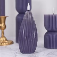 China Custom Shape Purple Battery Operated LED Candles 2AA Flameless Wedding Decoration 7.5cm for sale