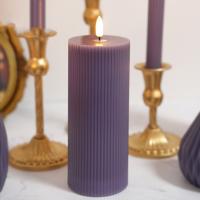 China Custom Shape Purple Battery Operated LED Candles 2AA Flameless Wedding Decoration 7.5cm for sale