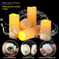 China 9pc Waterproof LED Flameless Pillar Candles Set Flickering Plastic Electric Lamp for Wedding Festival Decor 5.5cm for sale