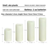 China 9pc Waterproof LED Flameless Pillar Candles Set Flickering Plastic Electric Lamp for Wedding Festival Decor 5.5cm for sale