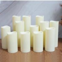 China 9pc Waterproof LED Flameless Pillar Candles Set Flickering Plastic Electric Lamp for Wedding Festival Decor 5.5cm for sale