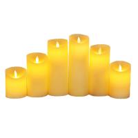 China Flameless Wax Pillar LED Candle Rechargeable Battery Operated Flickering Light for Home Wedding Decoration 5.3cm 13cm for sale