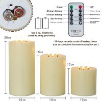 China Remote Control 3-Wick LED Table Candle Paraffin Wax Bullet Shape D10cm H10-30cm for Home Wedding Decor for sale