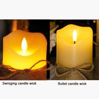China Artificial Paraffin Pillar Swing Flame LED Candle Light D7.5xH10-15cm with Remote for Wedding Party Home for sale