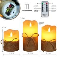 China Custom Pillar Battery Remote Control LED Candle D7.5xH10-15cm for Camping Wedding Decoration for sale