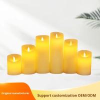 China Flameless LED Candle with Moving Flame Remote Control Rechargeable Paraffin Wax 5.3cm Diameter 13-30cm Height for sale