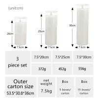 China Battery Operated Flameless LED Pillar Candles Ivory Cylinder 7.5cm Diameter 20-30cm Height for sale