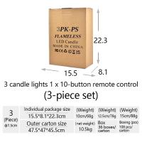 China Battery Operated Flameless LED Wax Candle Set Moving Flame 7.5cm Diameter 10 12.5 15cm Height for sale