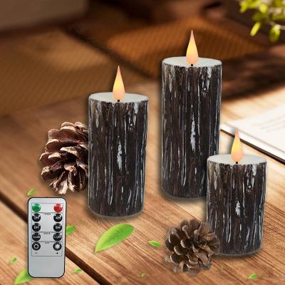 China Real Wax Flameless LED Pillar Candles 10cm Battery Operated Remote Control Flickering for Wedding Party Home Decor for sale