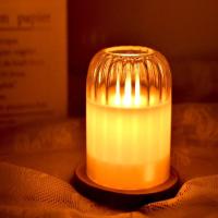 China Premium Flameless LED Candle in Glass Jar with Remote Control 7.5cm Diameter 10-15cm Height for sale
