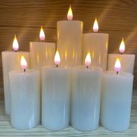 China Real Wax LED Candle Set of 9 with 10-Key Remote Control D7.5xH10-15cm Battery Operated for sale