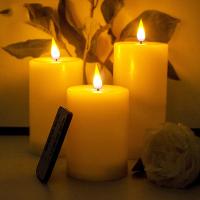 China Real Wax LED Candle Set of 9 with 10-Key Remote Control D7.5xH10-15cm Battery Operated for sale