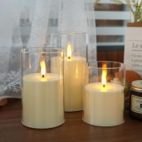China Electric Ivory Plastic Battery LED Pillar Candles D7.5xH10/12/15cm for Wedding Party Decor for sale