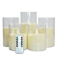 China Wholesale Ivory Pillar LED Candles Battery Operated with Remote Control D7.5xH10-15cm Plastic for sale
