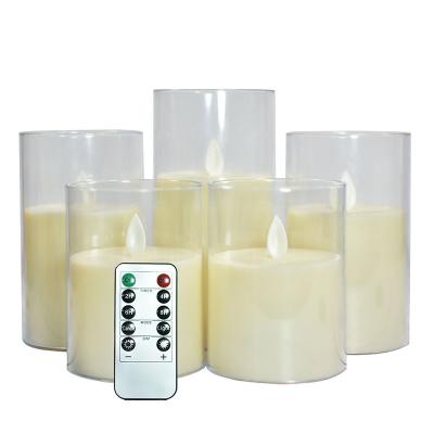 China Wholesale Ivory Pillar LED Candles Battery Operated with Remote Control D7.5xH10-15cm Plastic for sale