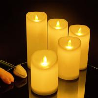 China Flameless Rod Wax Electronic Candle Battery Operating Flickering LED Candle Light D5.3xH13-30cm for sale