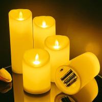 China Flameless Rod Wax Electronic Candle Battery Operating Flickering LED Candle Light D5.3xH13-30cm for sale